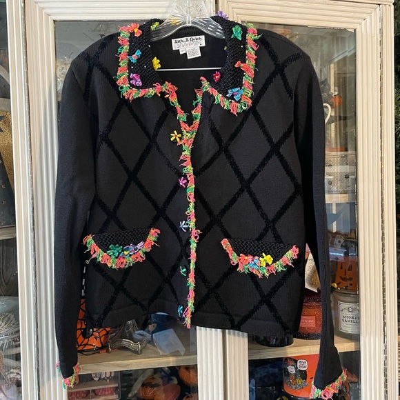 Jack B Quick | Sweaters | Vintage Jack B Quick Black Cardigan Sweater ...